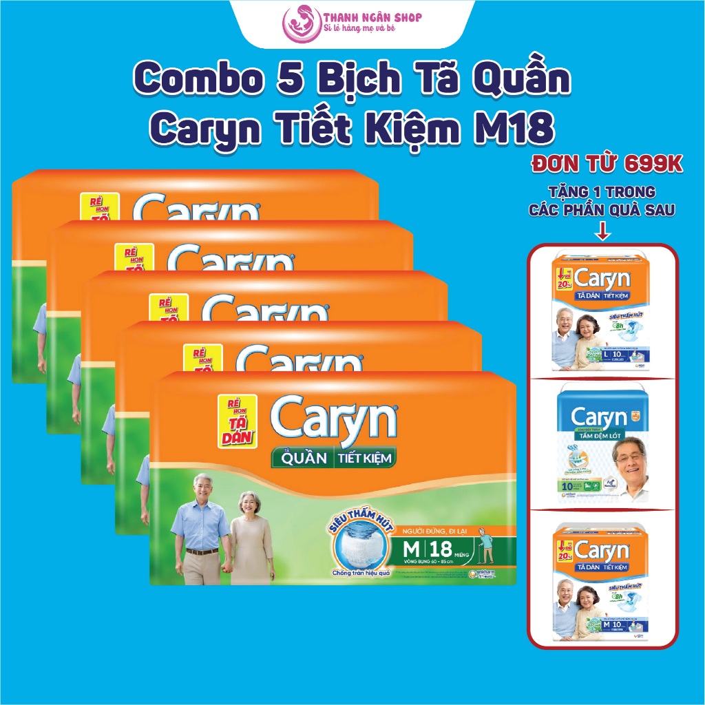 Combo of 5 Packs of Caryn Economical Diaper Pants M18 - Diapers for the ...