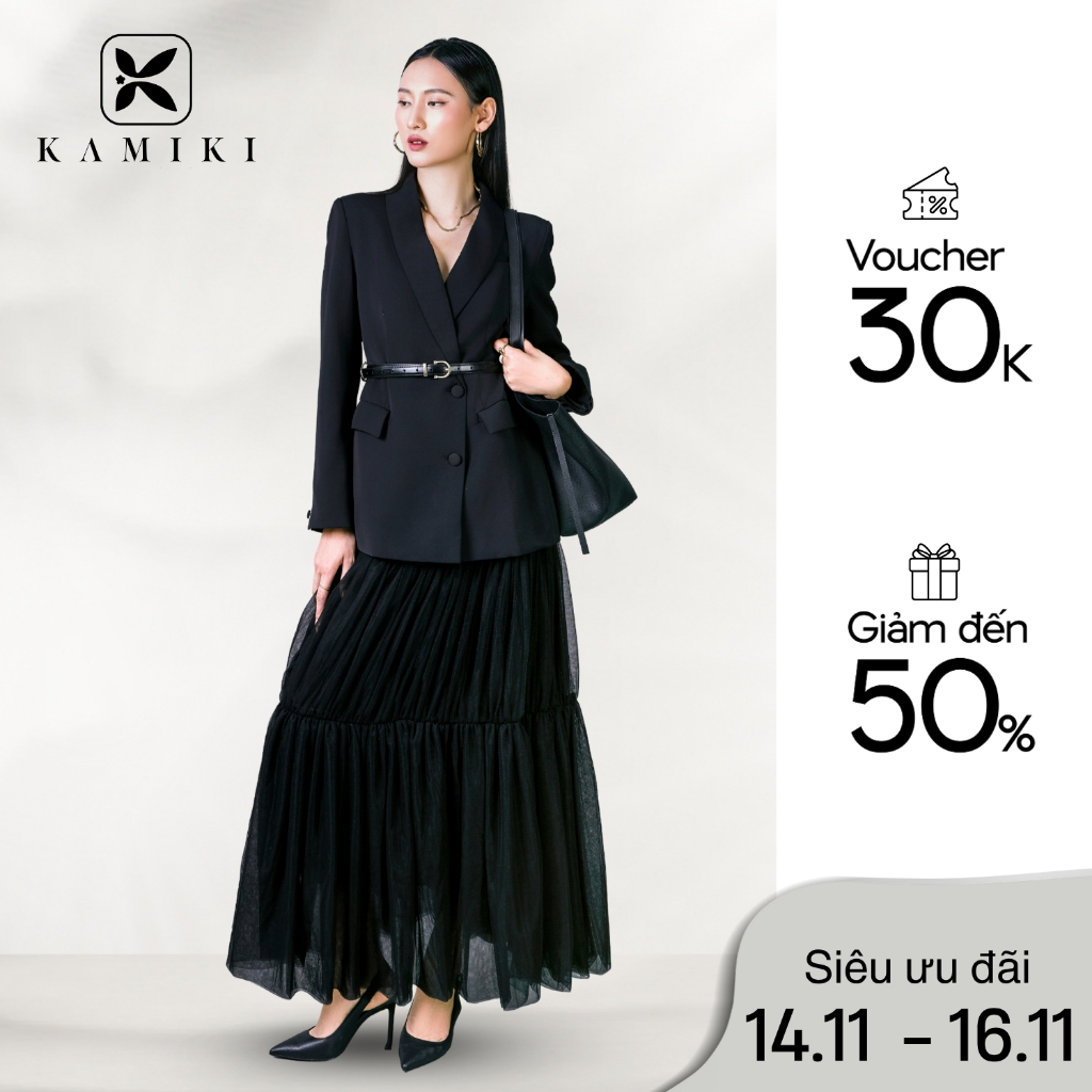 KAMIKI Women's Long Puffed Mesh Layered Skirt Feminine Princess Style ...