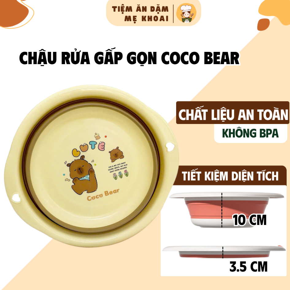 Coco Bear High Quality Silicone Foldable Washbasin with Animal Print ...
