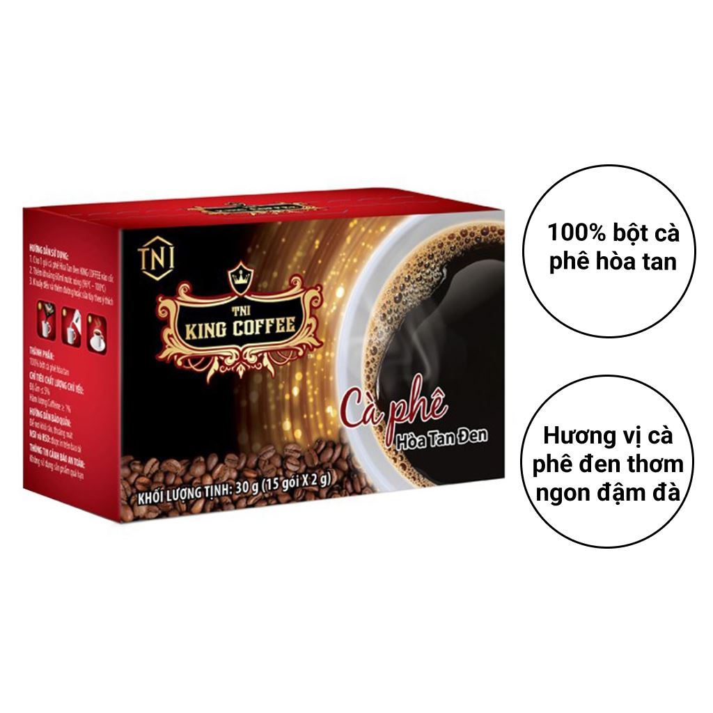KING COFFEE (small box of 30gr / 15 packs) Black Instant COFFEE Instant ...