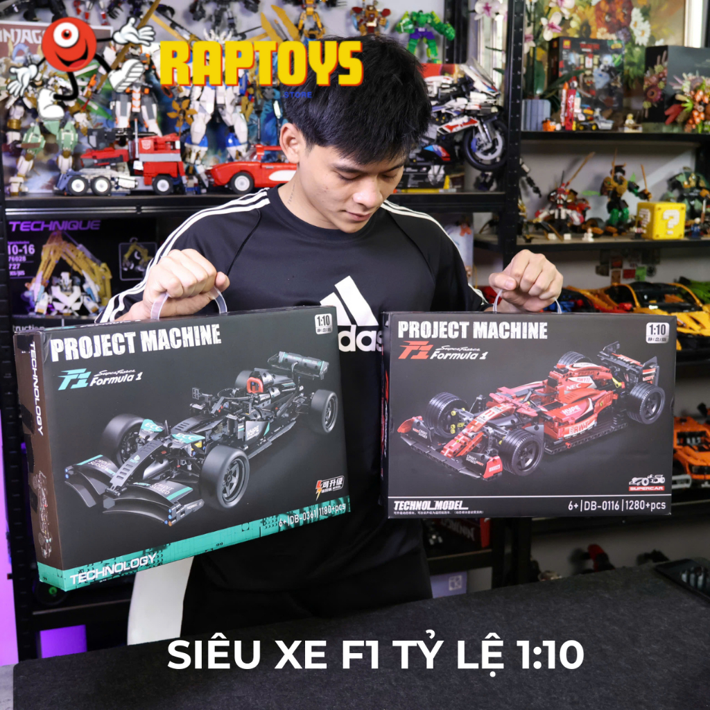 F1 racing car assembly toy model, scale 1:10, 1280 pieces, assembly ...