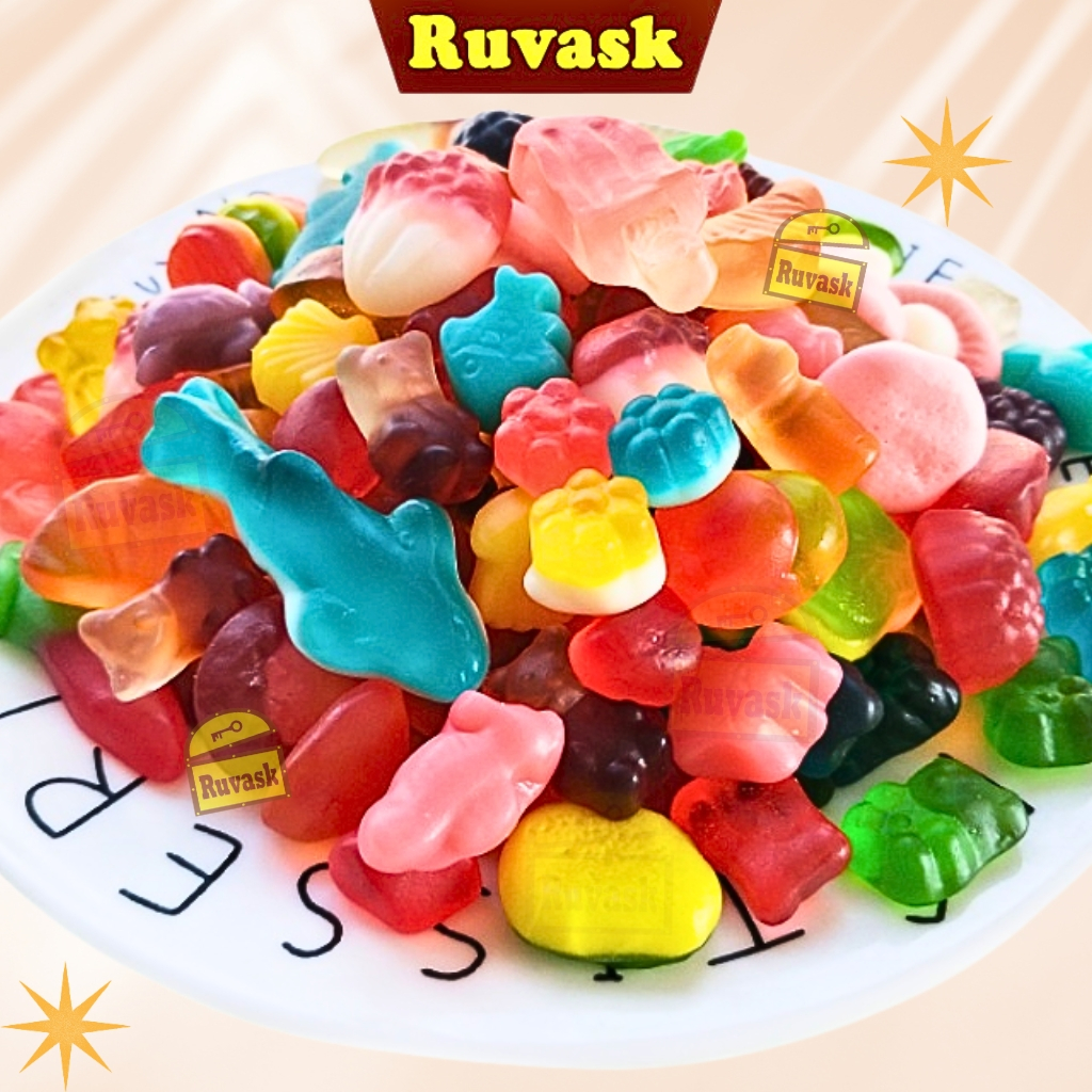 [100G] Mixed Fruit Flavored Chip Gummy Candy - Chip Chip Fruit Gummy ...
