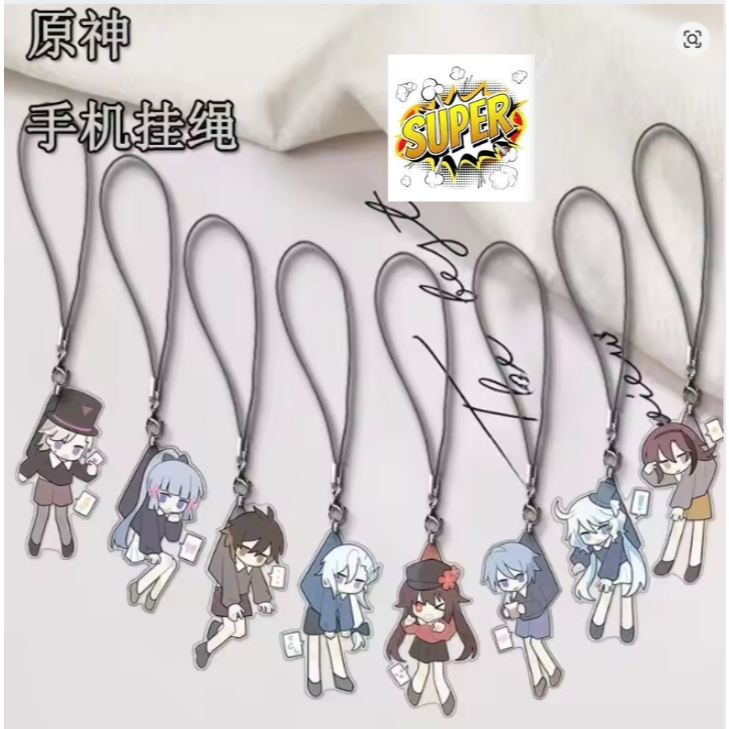 (HANG) Phone hanger printed with GENSHIN IMPACT mica acrylic, cute and ...