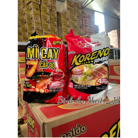 Combo of 20 packs of 10 packs of Korean Koreno Jumbo Noodles Spicy Beef ...