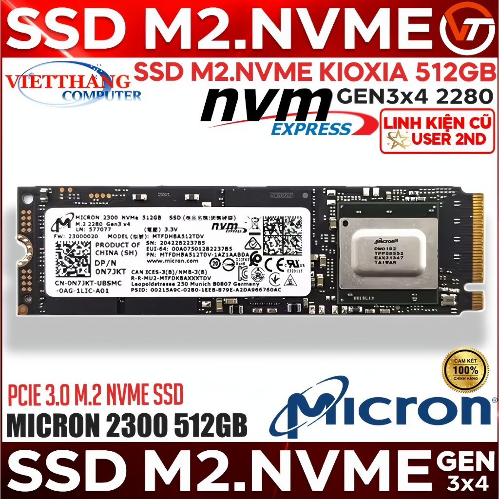 SSD M2 Nvme Micron 2300 512GB Gen3x4 2280 SSD M2.Used old Nvme (Old ...