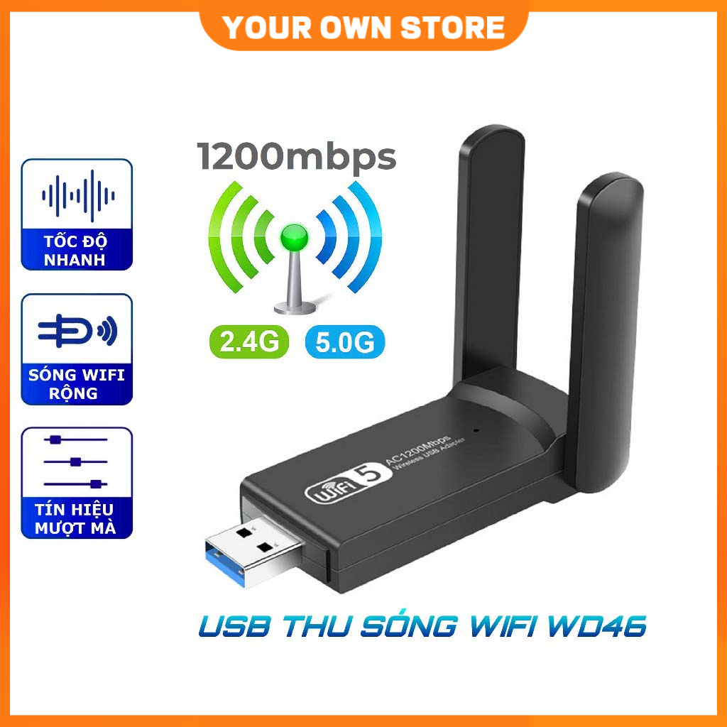 USB WiFi 1300 Mbps 5G WIFI Card - 2 bluetooth wifi antennas - type 1300 ...
