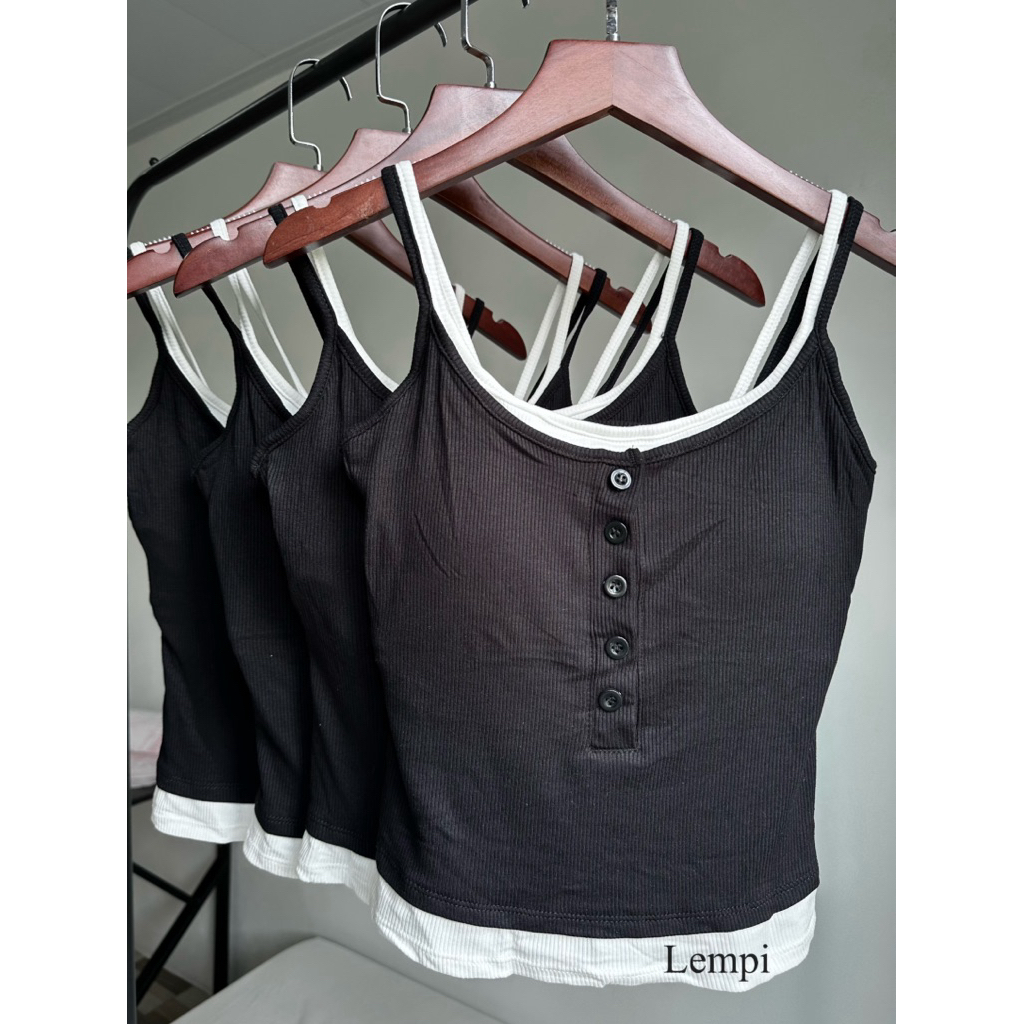 [LEPTI] cotton button-down tank top, dynamic and personality color ...