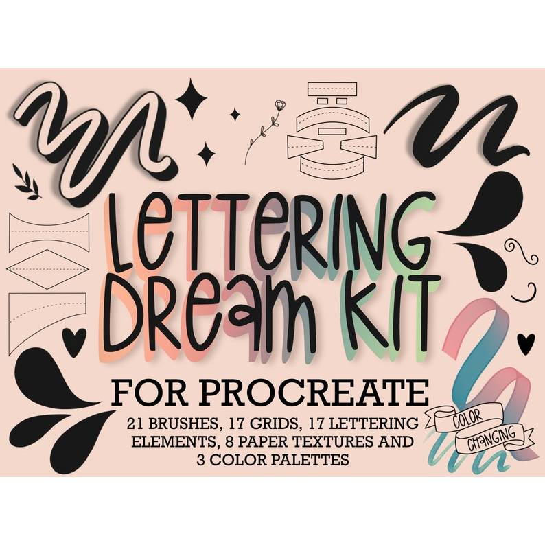 Set of 66 Letter Brushes & Dreamy Patterns – Lettering Brush, Stamp ...