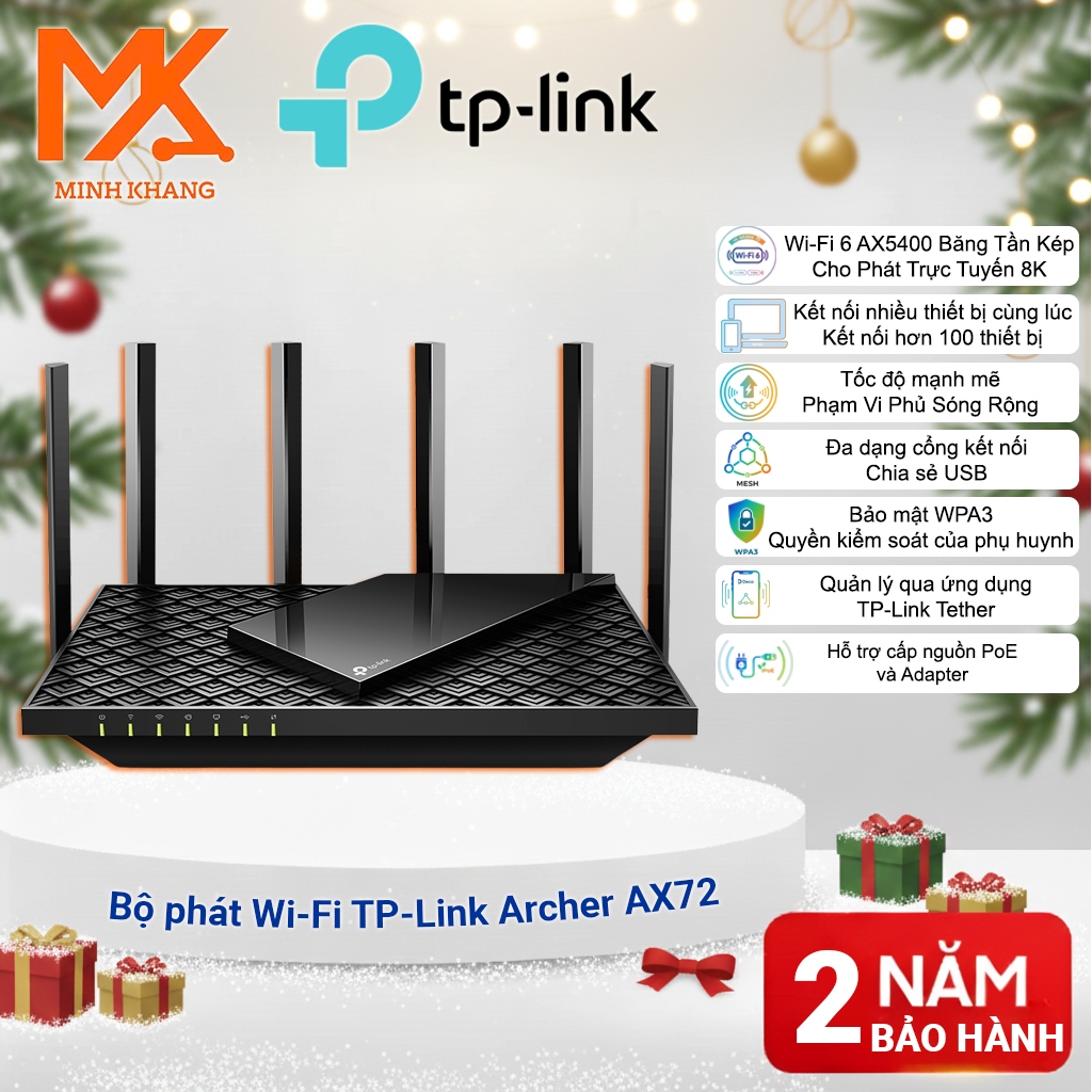 TP-Link Archer AX72 – Dual Band Wi-Fi 6 Router AX5400 – 6 Antennas ...