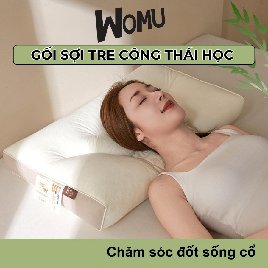Womu BJ2300 Ergonomic Bamboo Fiber Pillow - Cervical Vertebrae Care ...