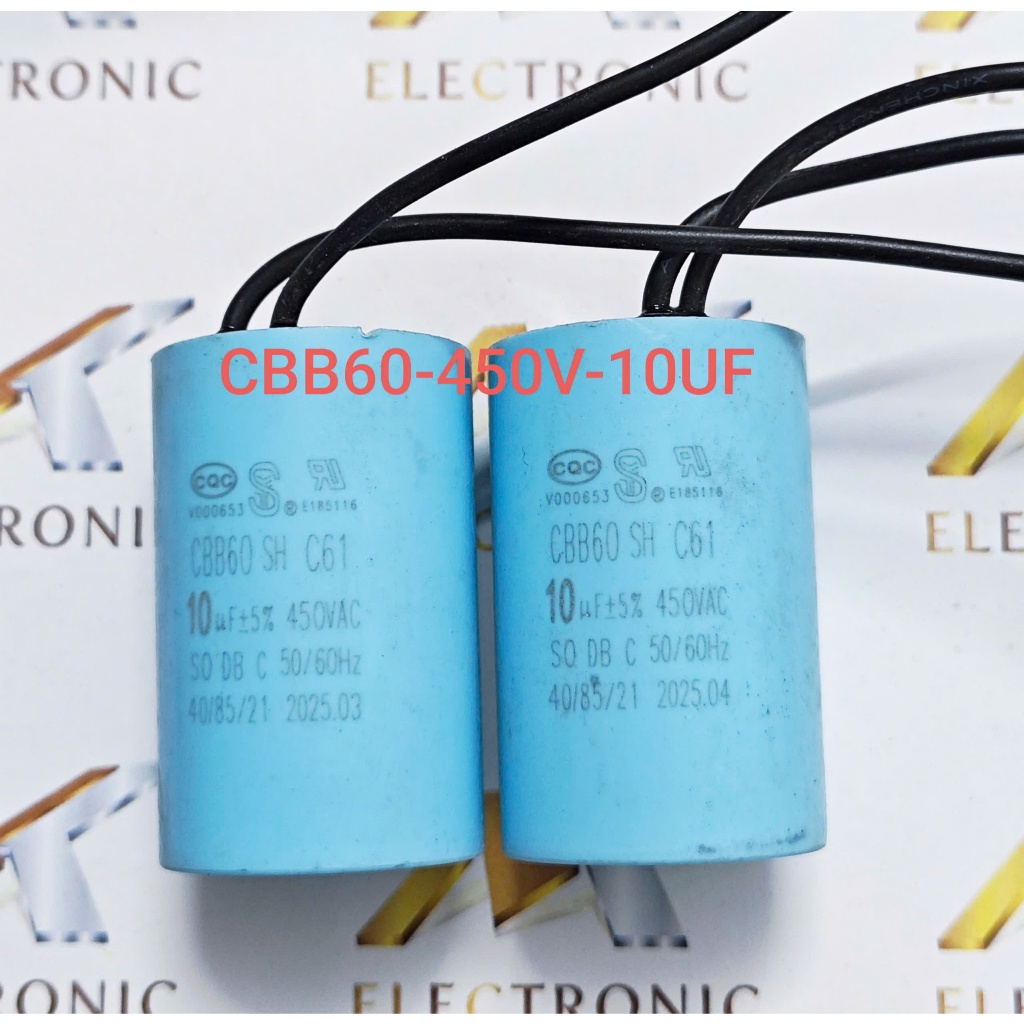 100% new high quality CBB60 450V 10UF pump capacitor (piece) | Shopee ...