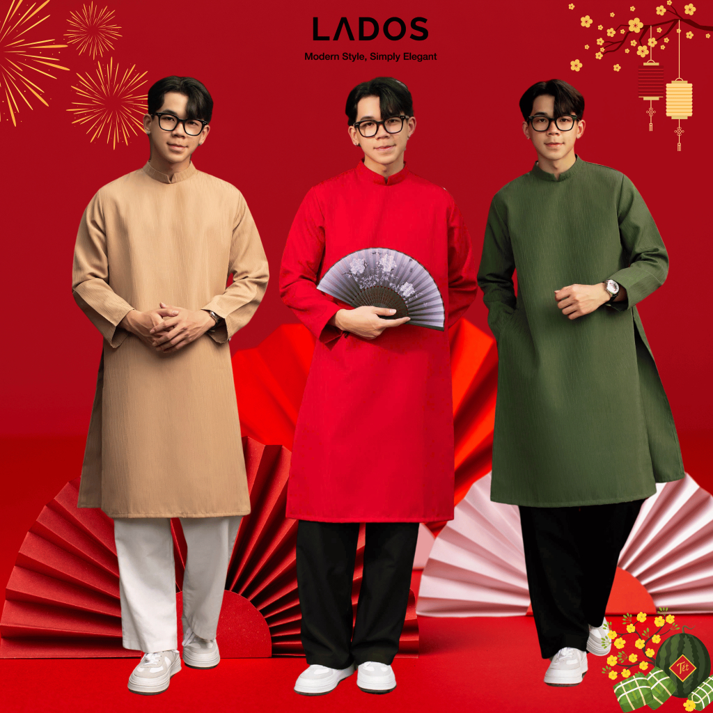 [PANT NOT INCLUDED] LADOS-19194 men's modern ao dai made of high ...