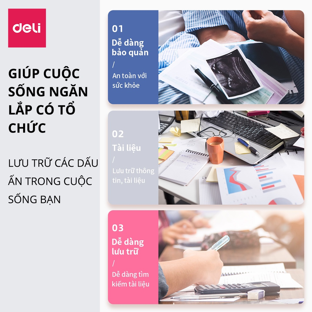 Document File Deli Multi-Purpose Student Leaf File A4 Leaf Clip ...