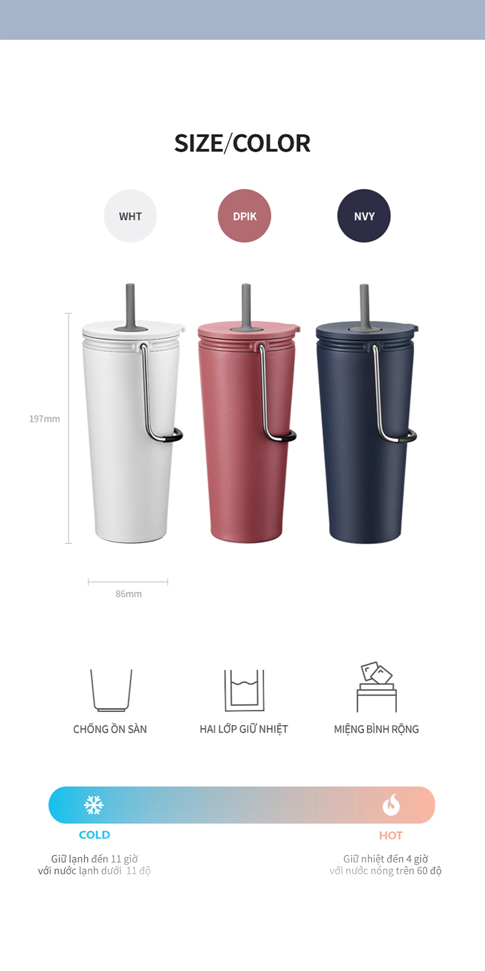 LocknLock Bucket Tumbler 540ml Straw LHC4268, 304 stainless steel, handle - K-MALL | Shopee ...