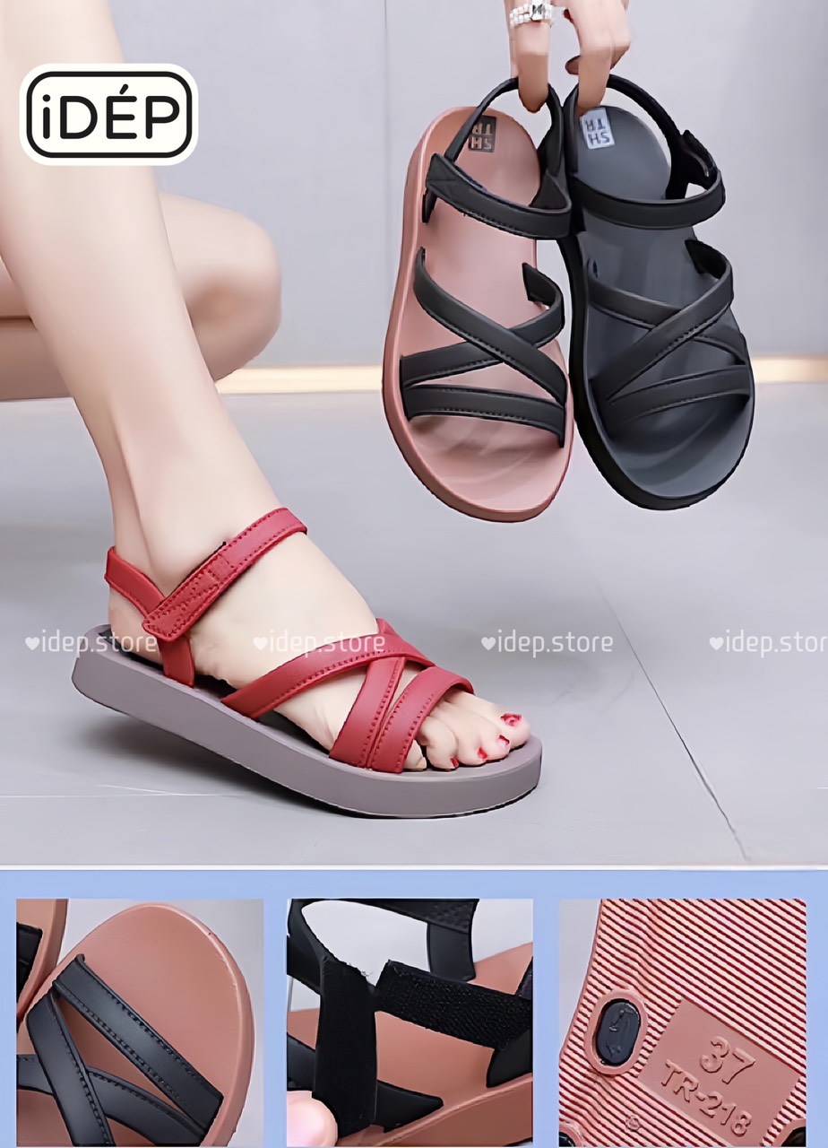 Women's flexible plastic sandals with cross straps for rain and school ...