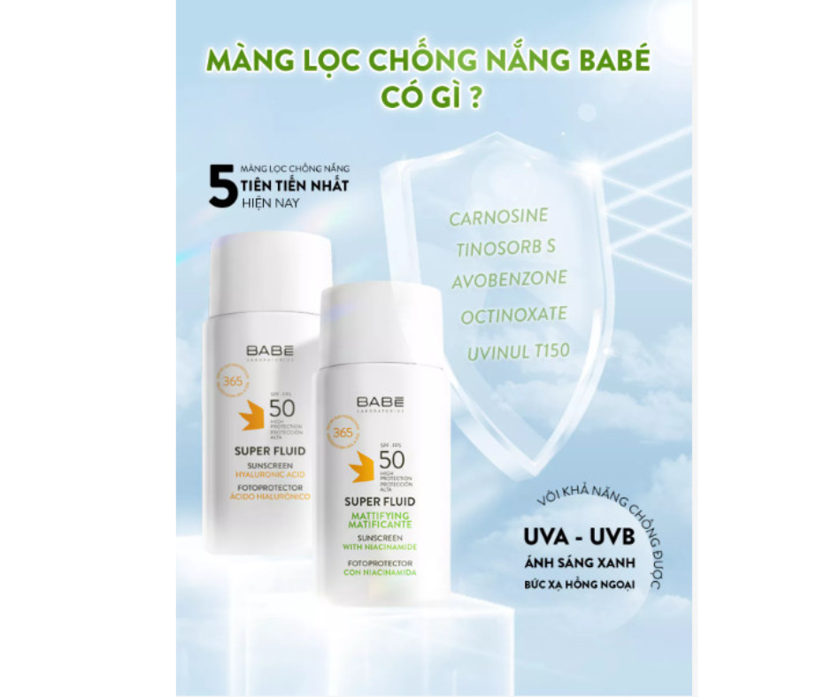 Babe Super Fluid Sunscreen SPF50 Broad Spectrum Sunscreen (50ml) | Shopee Singapore