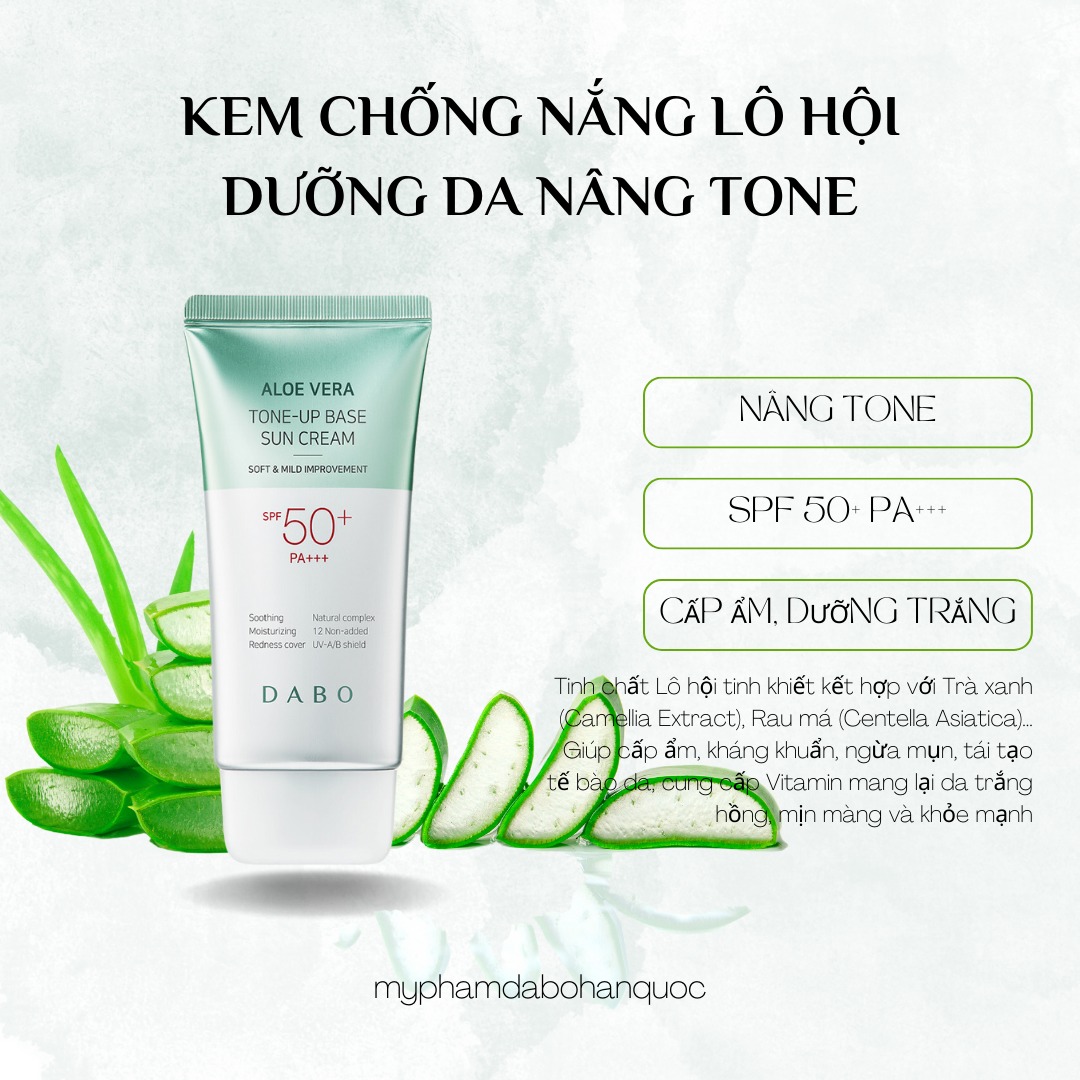 Dabo ALOE VERA tone-UP Korean Sunscreen for skin care and tone lining ...