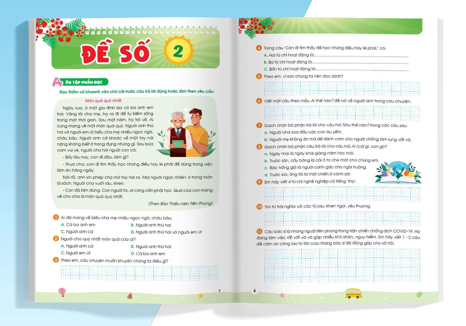 Grade 2 Math and Vietnamese Summer Review Sheet Combo Book | Shopee ...