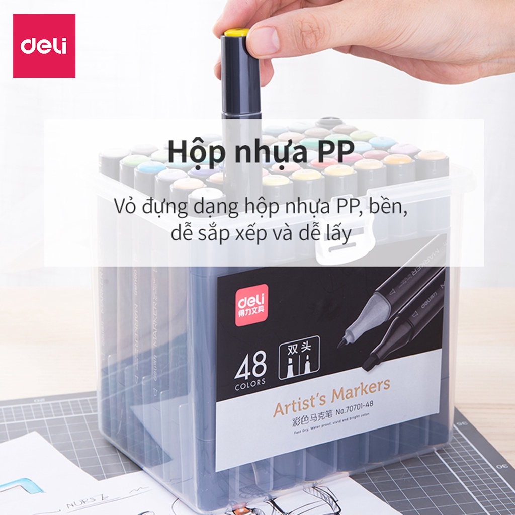 Deli Premium Double-Headed Alcohol-Based Marker - Clear, Bright, Long ...