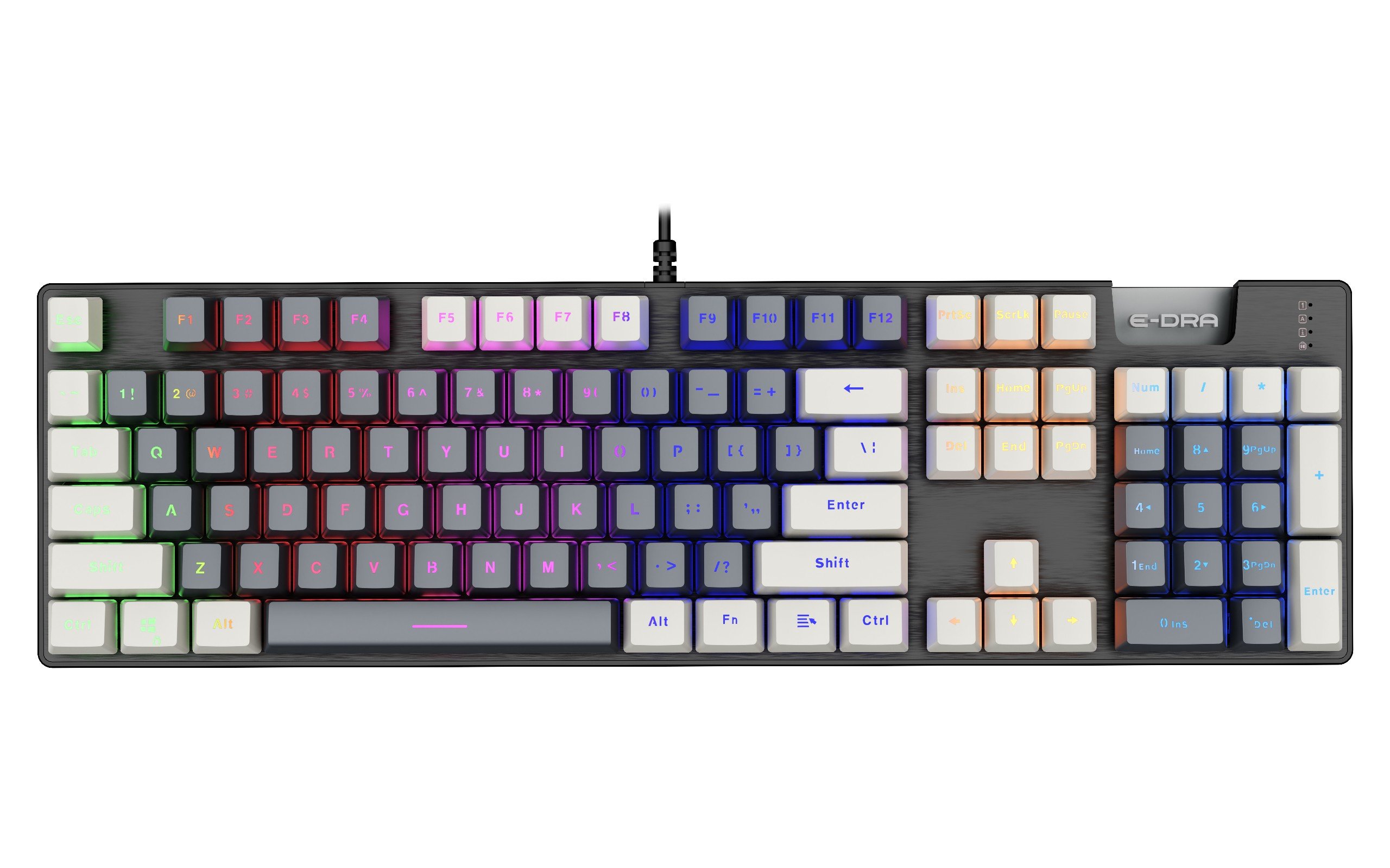 Edra EK312 Alpha / Beta LED Rainbow Mechanical Keyboard (Blue, brown ...