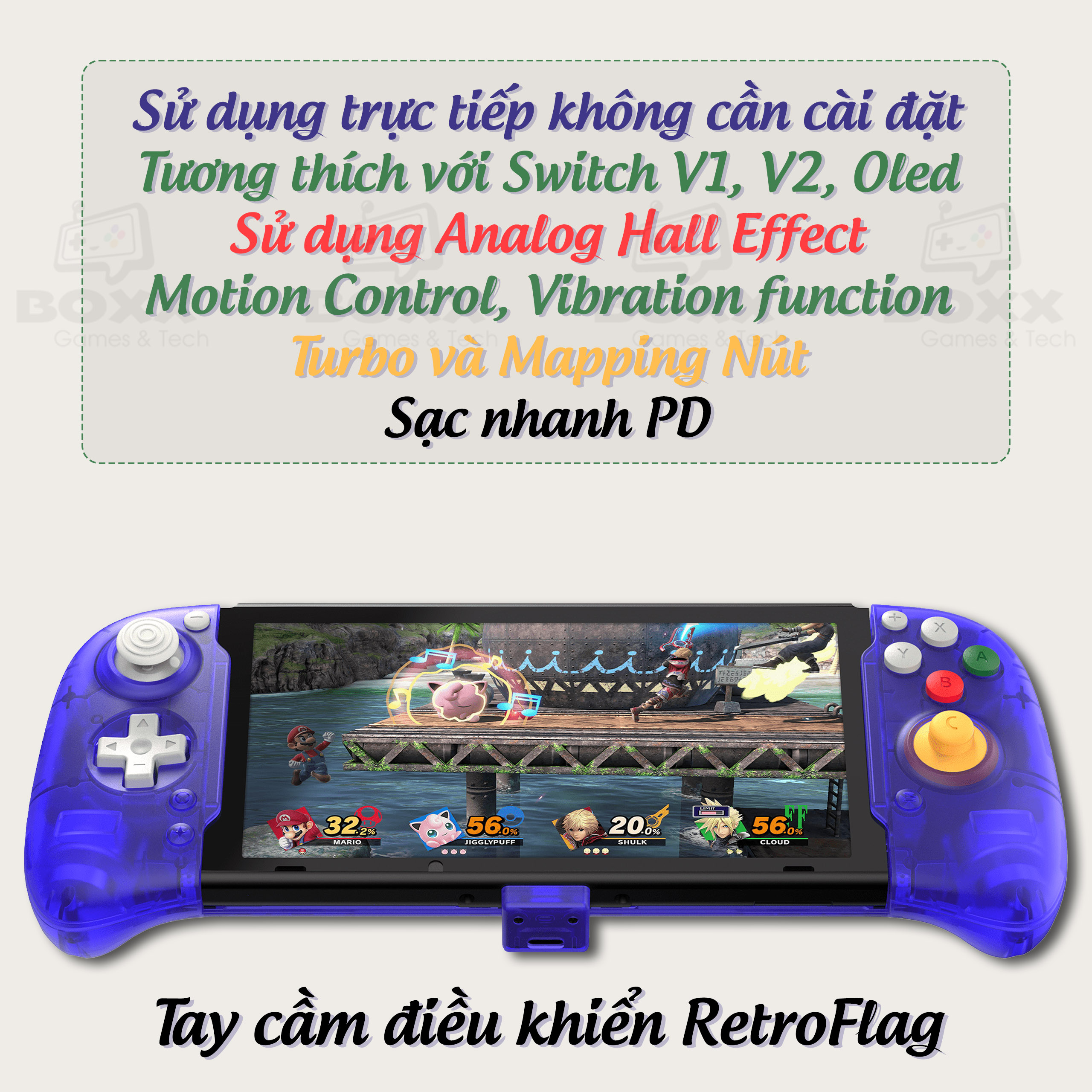 Retroflag Controller for Nintendo Switch Oled with Analog Hall Effect ...
