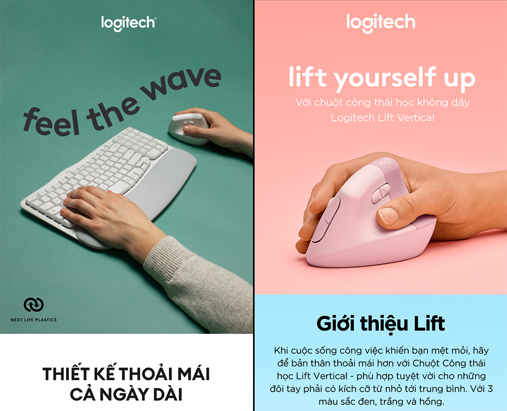 Ergonomic Combo - Logitech Wave Keys Keyboard and Logitech Lift ...