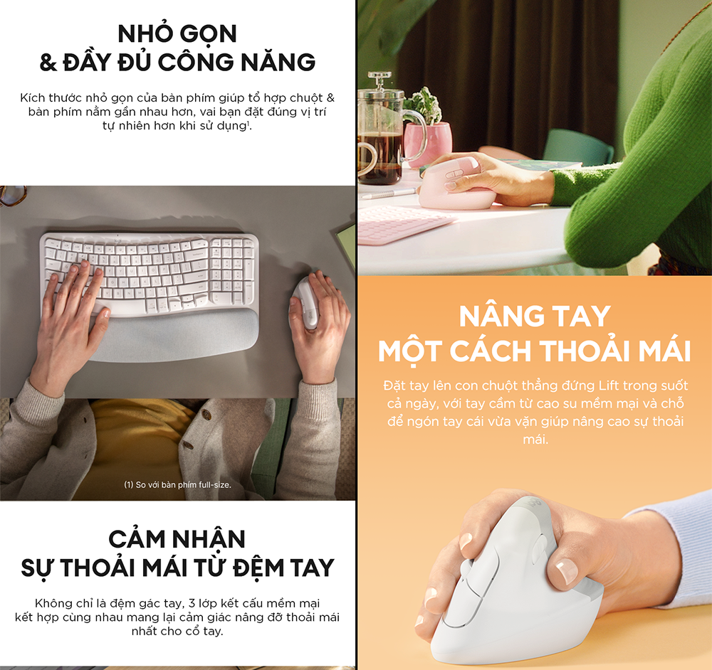 Ergonomic Combo - Logitech Wave Keys Keyboard and Logitech Lift ...