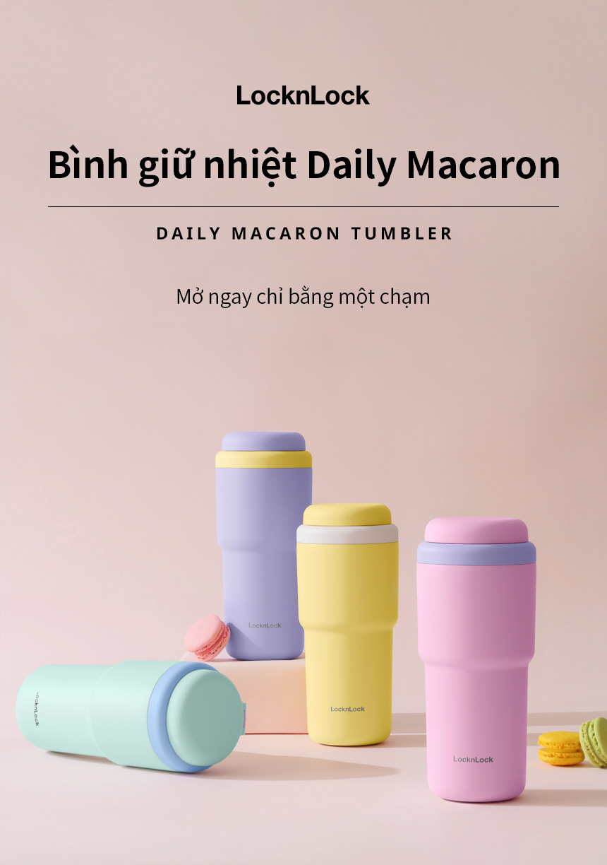 LocknLock thermos bottle 480ml Daily Macaron Tumbler LHC3292, 316L ...