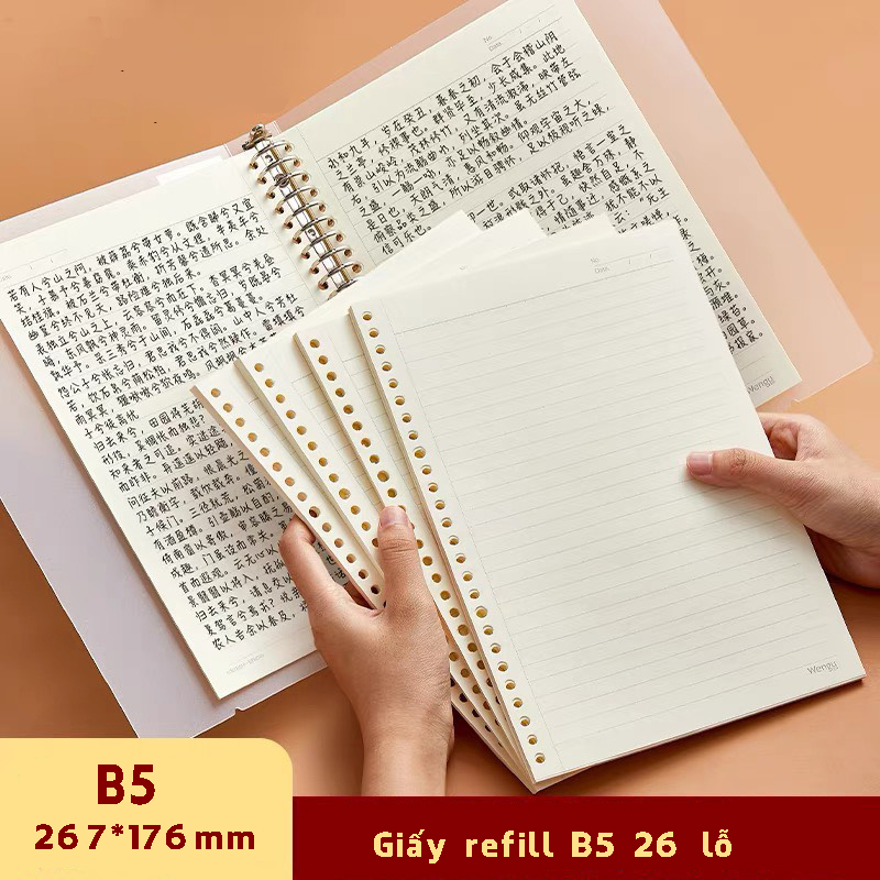 Refill paper for notebooks A4 B5 A5 30 26 20 9 holes 100gsm Pkbeoshop ...