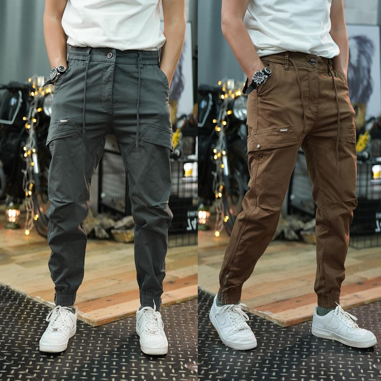Men's long pants, Men's Jogger Pants, Thick Khaki fabric with sturdy ...