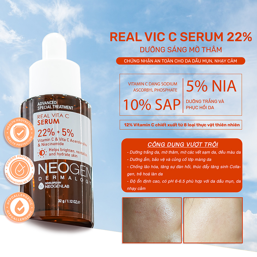 Super Essence Vitamin C Serum Neogen Fade Dark Spots Whitening Vitamin C SAP Neogen Dermalogy ...