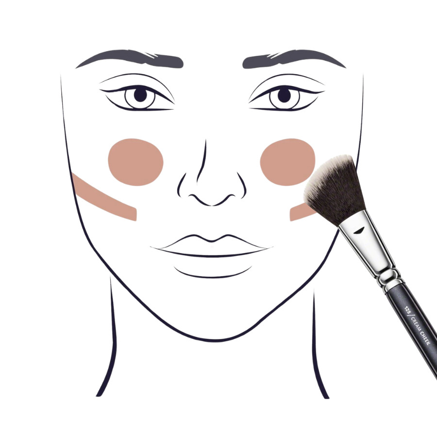 ZOEVA 128 Cream Check Brush Diagonal Blush Brush (Black) | Shopee Singapore