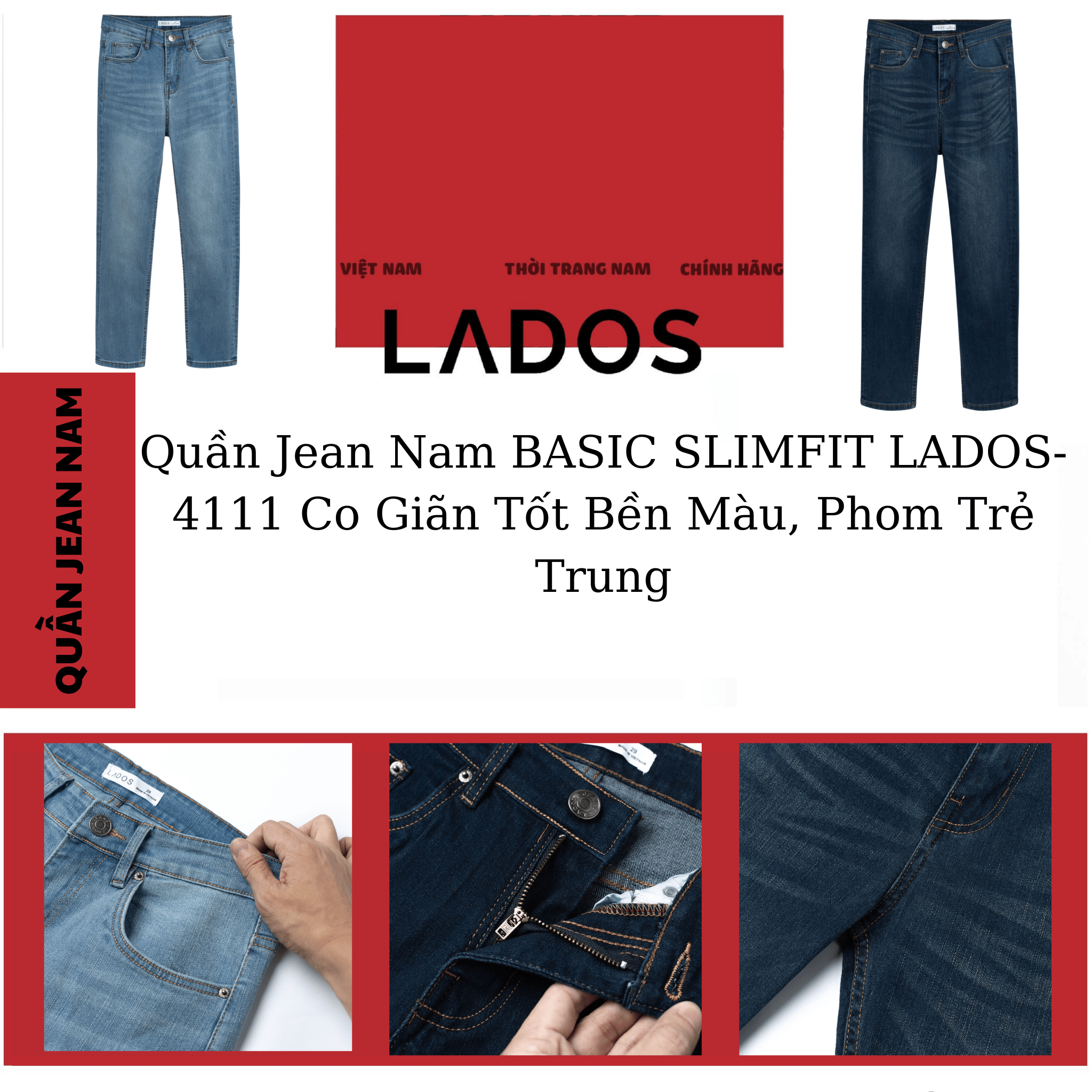 LADOS-14111 high quality basic men's jeans with standard fit - High ...