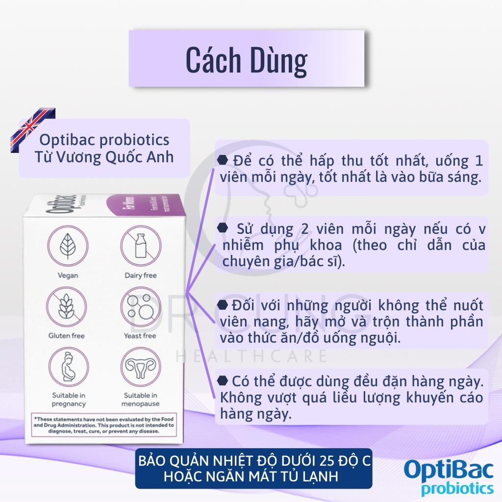 Doctor Cung Optibac Purple - Gynecological Probiotics, Intimate Care ...