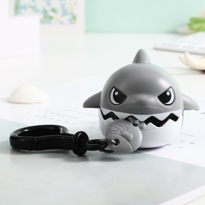 Shark keychain, unique and fun keychain, cute self-retracting rope ...