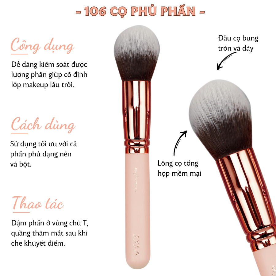 ZOEVA Rose Gold 106 Powder Brush (Pink) | Shopee Singapore