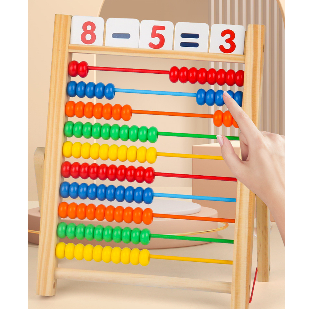 Wooden Multi-Purpose Math Spreadsheet Set For Children - Type 100 Beads ...