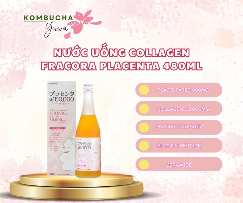Fracora Placenta Collagen Drink 480ml | Pig Placenta Water Reduces ...
