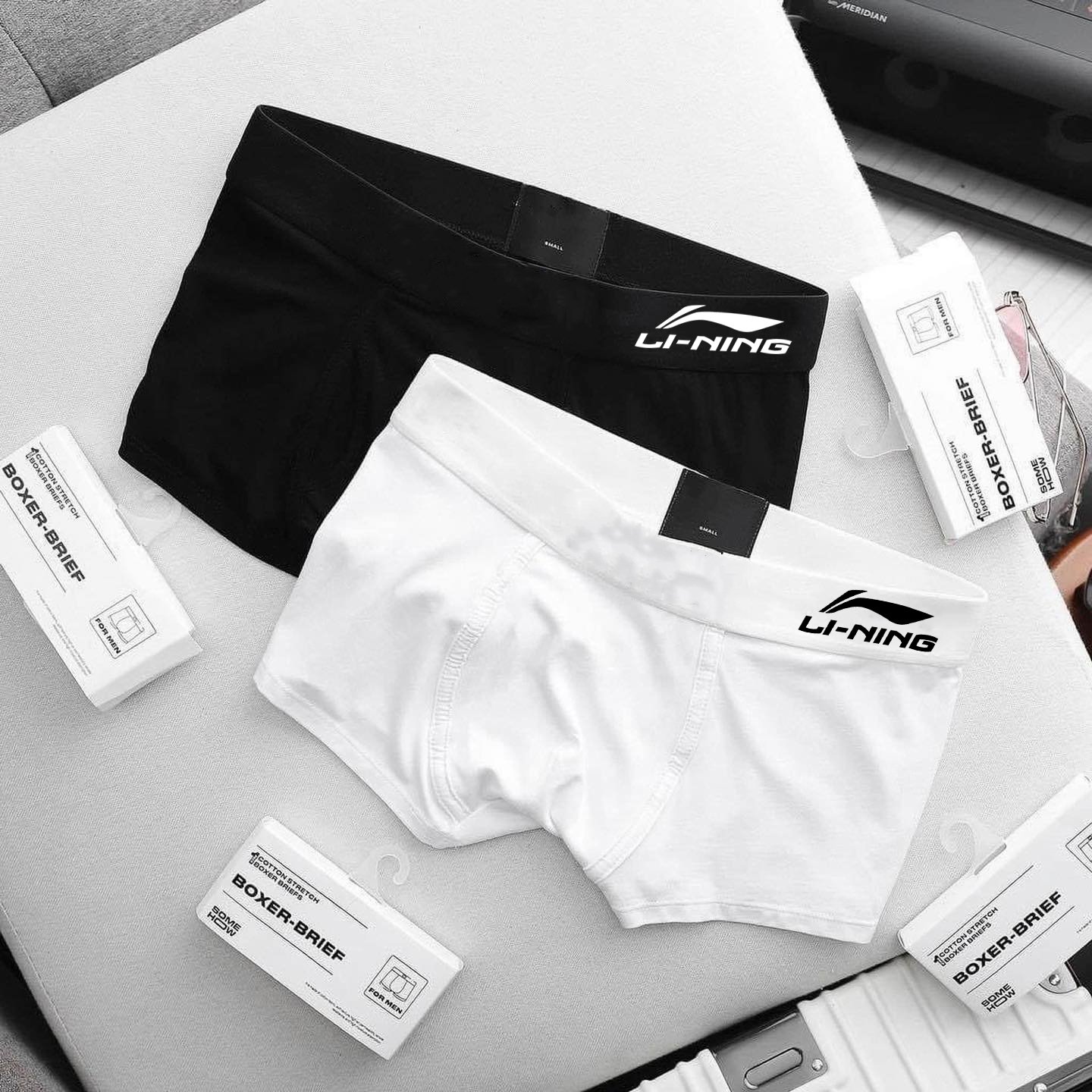 Box of 5 Pcs Men's Underwear Cold Elastic Boxer 4-Way Stretch, Men's ...