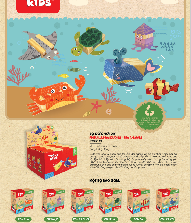 Combo of 6 DIY TOONYKIDS Toy Sets Ocean Adventure Sea Animals for ...