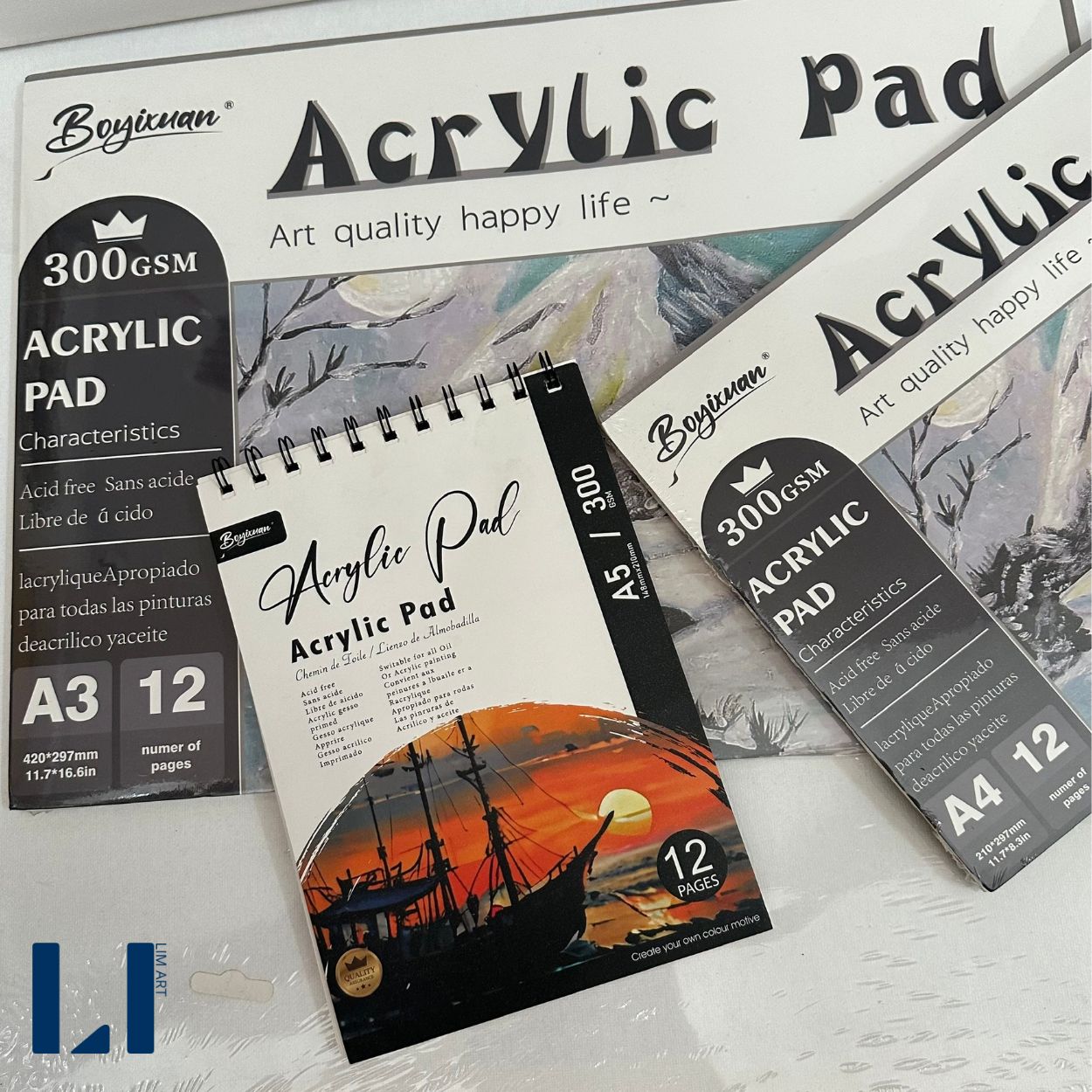 Drawing book, acrylic drawing paper, Acrylic Pad oil painting size A3 ...