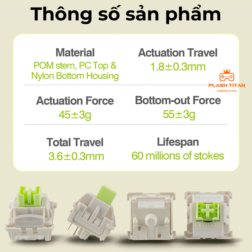 Aula Leobog Reaper Shaft 5 Pin Mechanical Keyboard Switch - Pre Lube linear switch - custom ...