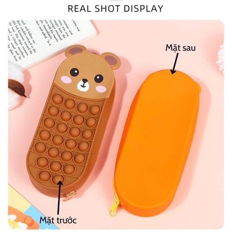 Pop IT pen box, SILICON pen wallet in many designs, for children to ...