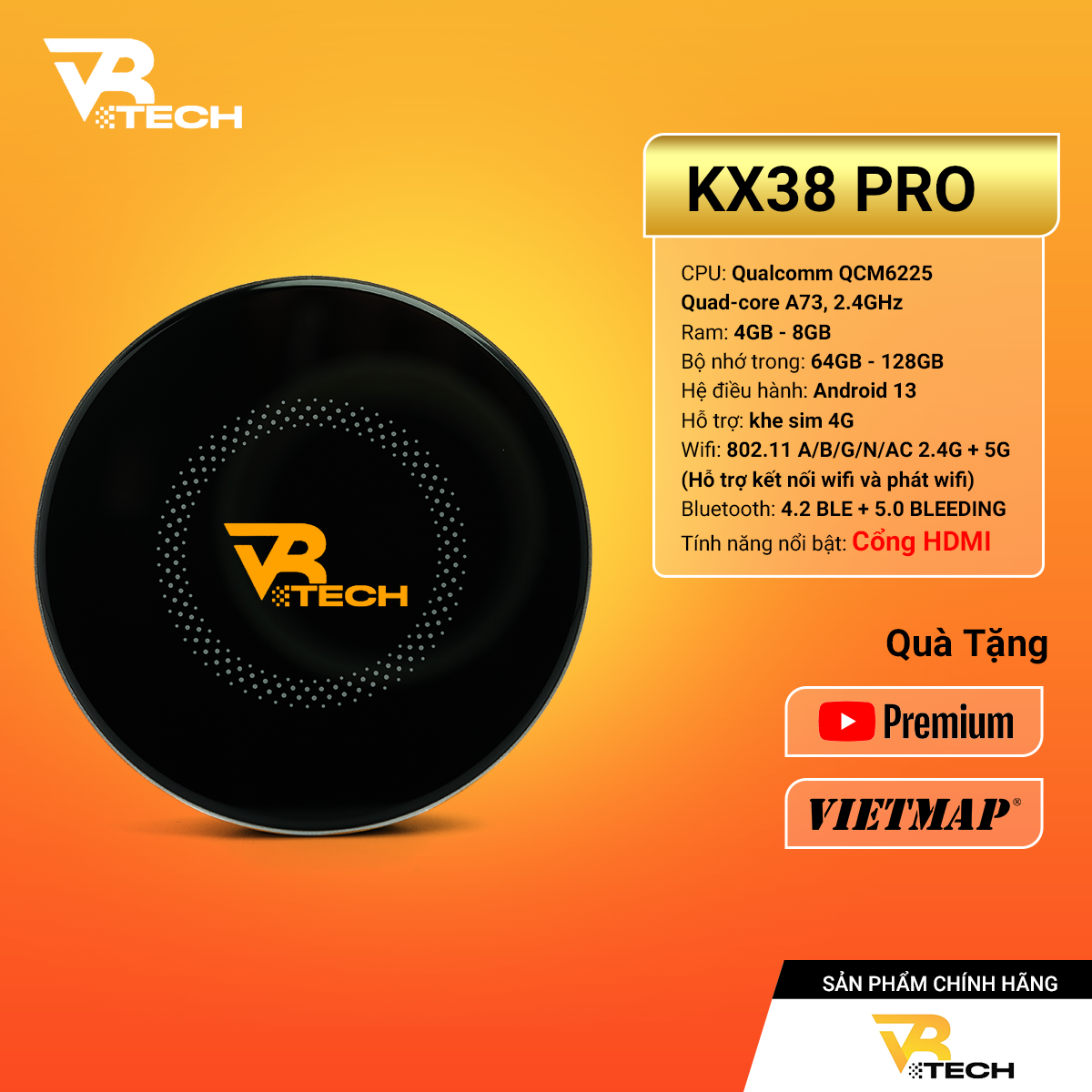 [HCM] Genuine Android Box VRTECH KX-38 Pro FLAGSHIP 2025 Qualcomm 6225 ...
