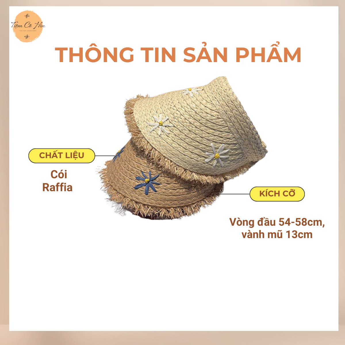 Flower half-head straw hat for the beach in the summer of 2025 Co Hin ...