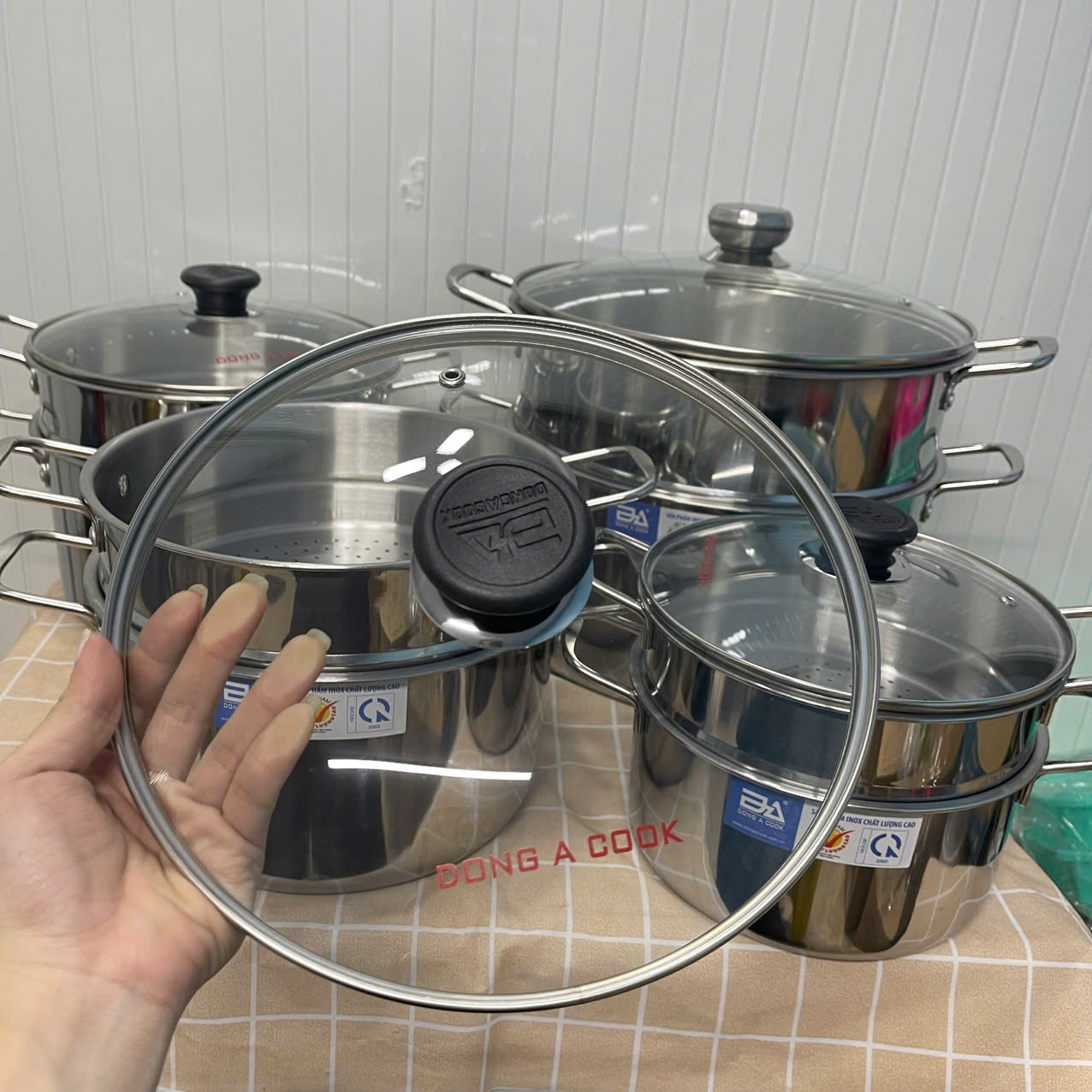 Dong A stainless steel fish and sticky rice steamer set with induction ...