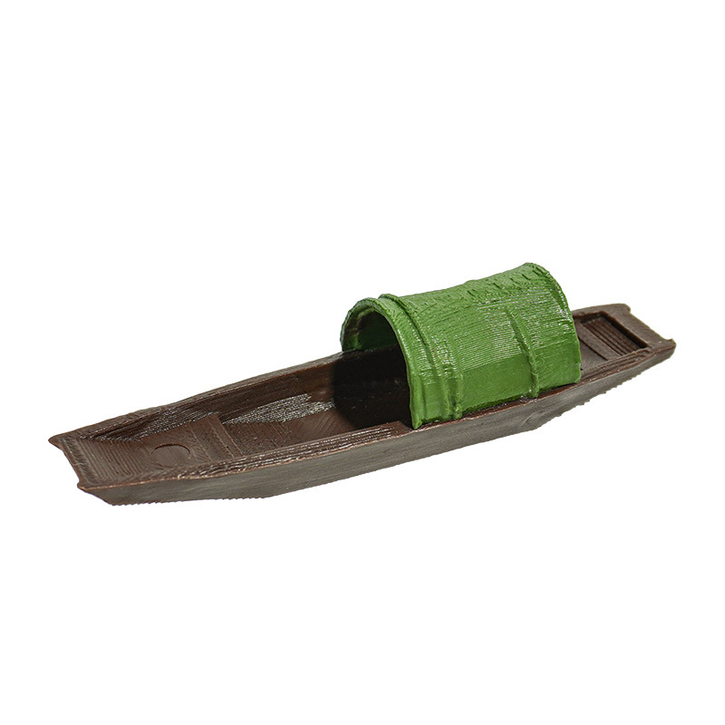 Leaf roof boat model that can be raised on water to decorate miniatures ...