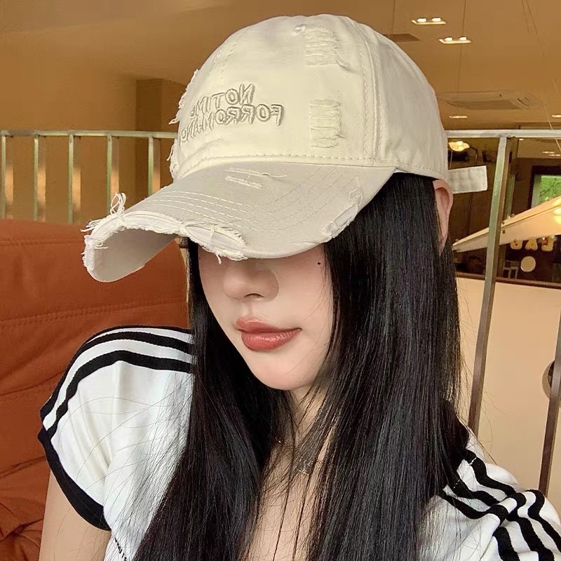 NOTIME streetlife embroidered torn baseball cap with thick form, GenZ ...