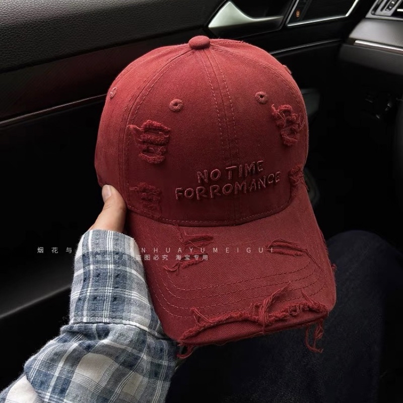 NOTIME streetlife embroidered torn baseball cap with thick form, GenZ ...