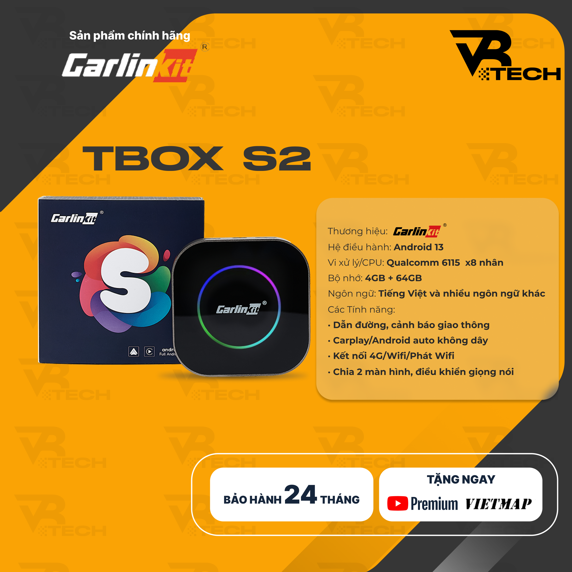 Carlinkit Tbox S2 AI 2025 Android Box - Smart car screen conversion box, using Snapdragon 6115 ...